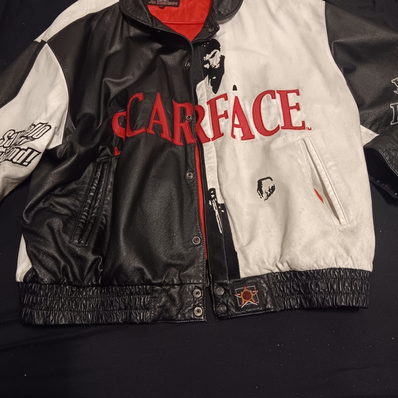 Jh Design | Jackets & Coats | Vintage Scarface Black And White Bomber ...